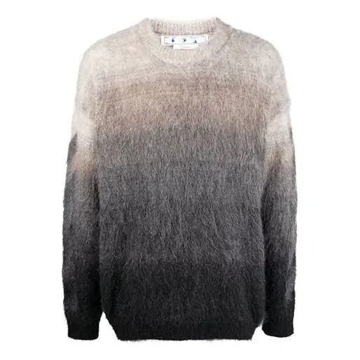 Off-White Gradient Pullover Wool Sweater - Grey