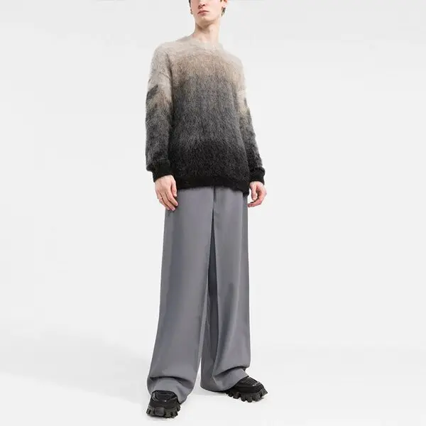 Off-White Gradient Pullover Wool Sweater - Grey