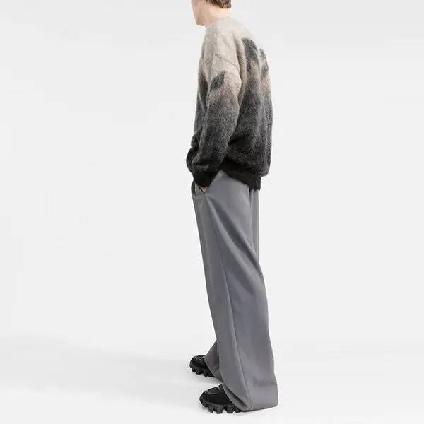 Off-White Gradient Pullover Wool Sweater - Grey
