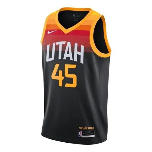 Nike Nba Dri-fit Sw 20-21 Utah Jazz 45 Mitchell City Edition Nba Swingman Jersey - Black