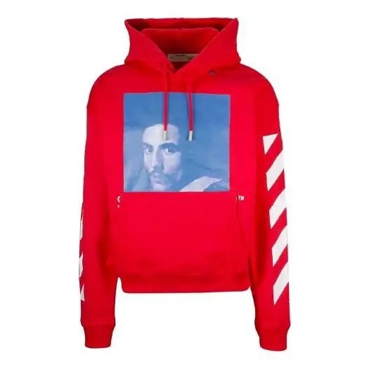 Off-White Business Casual" Hoodie - Red
