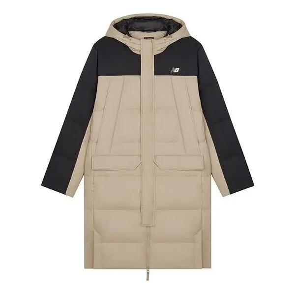 NEW BALANCE Winter Long Down Jacket Asia Sizing 'beige Black