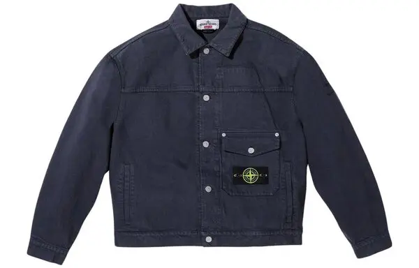 Supreme X Stone Island Fw23 Week 10 Denim Trucker Jacket - Black