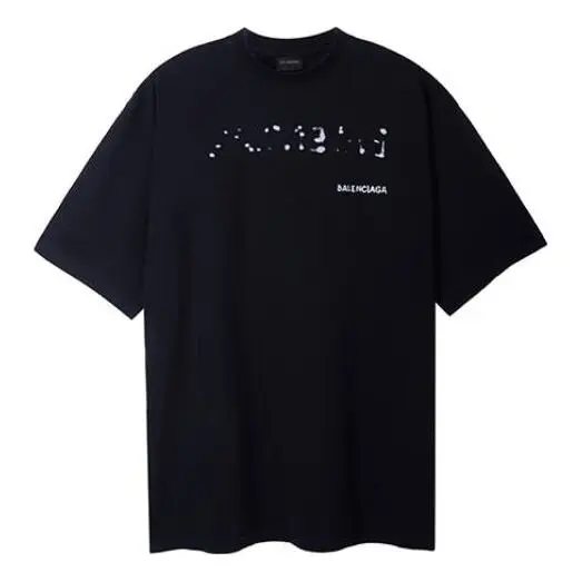 Balenciaga Hand Drawn T-shirt Large Fit - Black