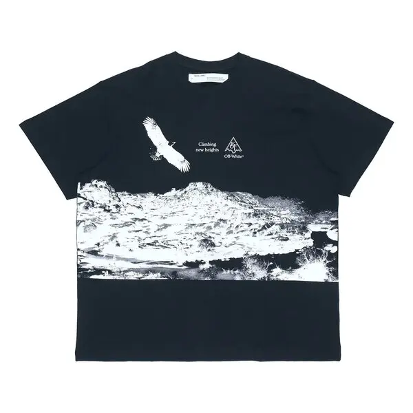 Off-White Climbing New Heights Print Printing Loose - Black
