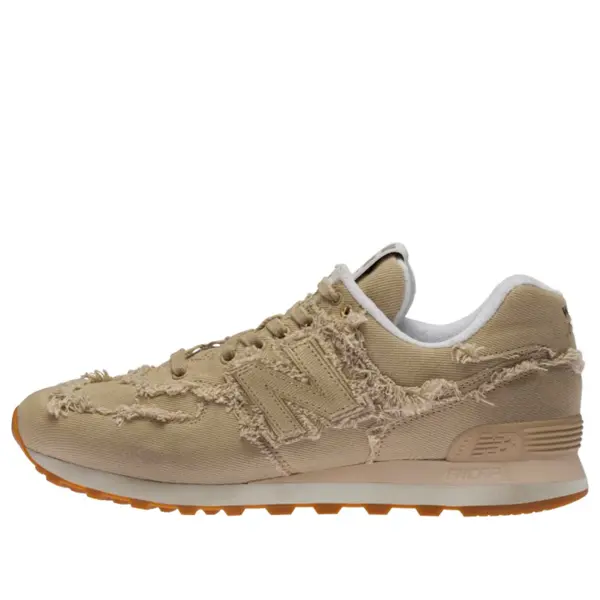NEW BALANCE 574 X Miu Miu Distressed Sneakers - Beige