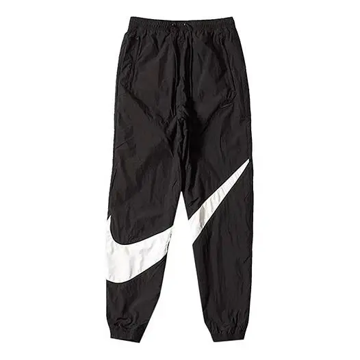 Nike Big Swoosh Sportswear Woven Long Pants Sports Pants Us Edition - Black