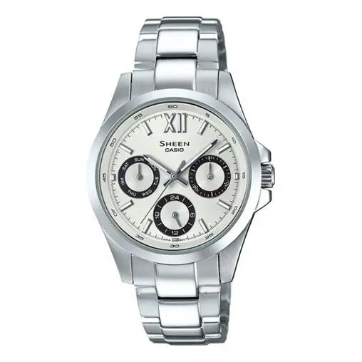 Casio Sheen Analog Watch With Stainless Steel Strap And Sapphire Crystal - Silver