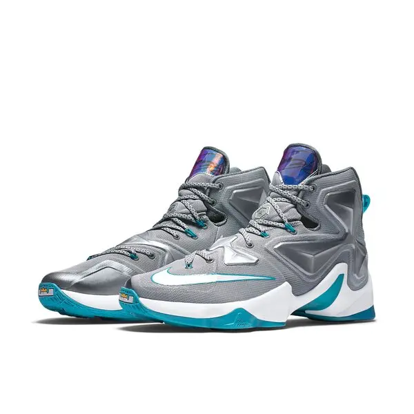 Nike Lebron 13 "hologram" High Top Athletic Sneakers - Wolf Grey/white/blue
