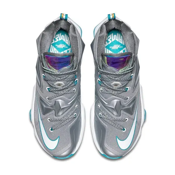 Nike Lebron 13 "hologram" High Top Athletic Sneakers - Wolf Grey/white/blue