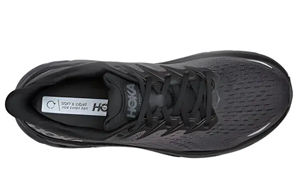 Hoka One One Clifton 8 Athletic Lace-up Sneakers - Black