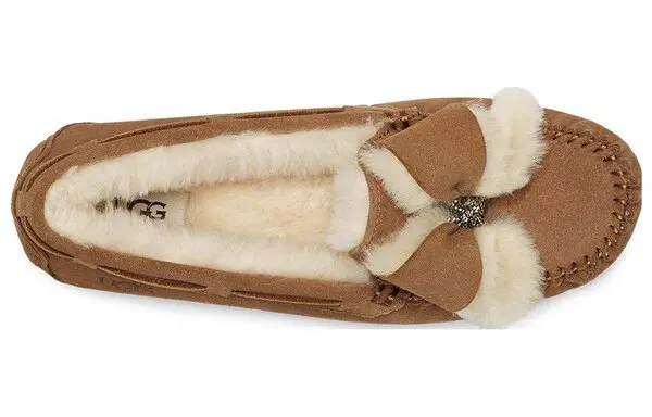 UGG Dakota Fur Bow Slipper - Chestnut