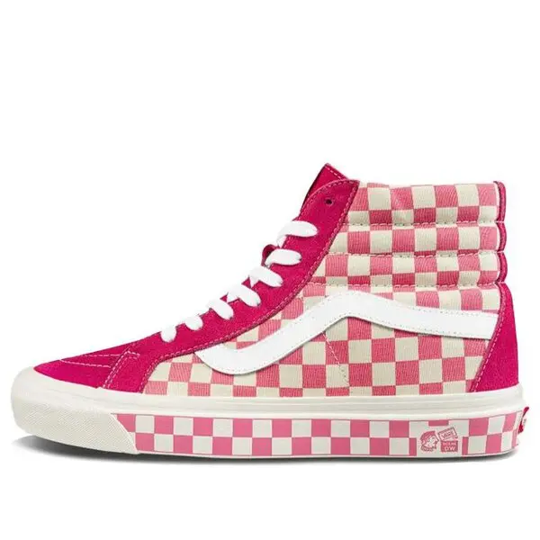 VANS Sk8-hi Checkerboard Sneakers - White/pink