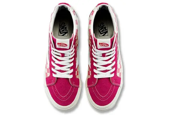 VANS Sk8-hi Checkerboard Sneakers - White/pink