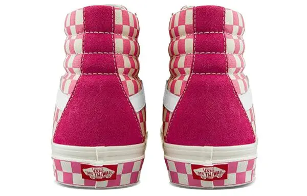 VANS Sk8-hi Checkerboard Sneakers - White/pink