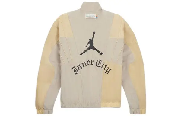 JORDAN X Htg Crossover Contrast Color Stitching Logo Stand Collar Jacket Asia Edition