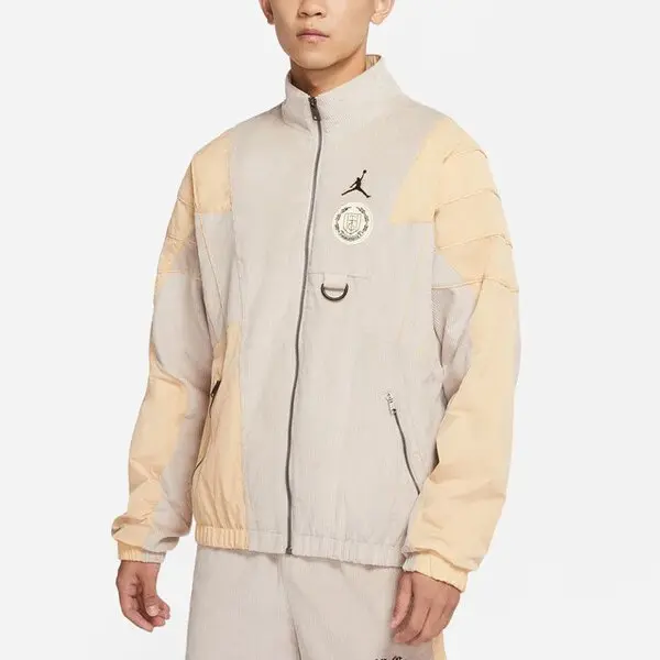 JORDAN X Htg Crossover Contrast Color Stitching Logo Stand Collar Jacket Asia Edition
