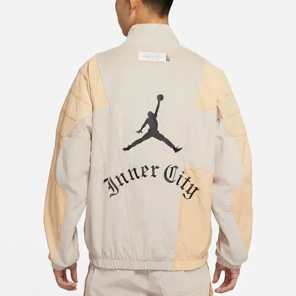 JORDAN X Htg Crossover Contrast Color Stitching Logo Stand Collar Jacket Asia Edition
