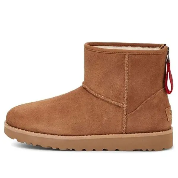 UGG Classic Mini Logo Zip Boots - Chestnut