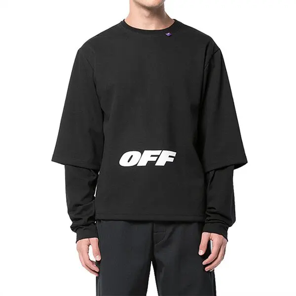 Off-White Cotton Long Sleeve Sweatshirt