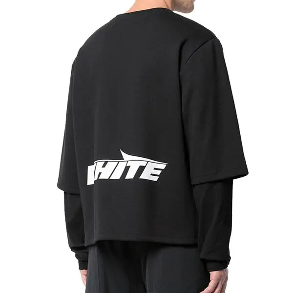 Off-White Cotton Long Sleeve Sweatshirt