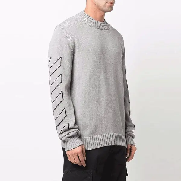 Off-White Logo Embroidered Wool Sweater