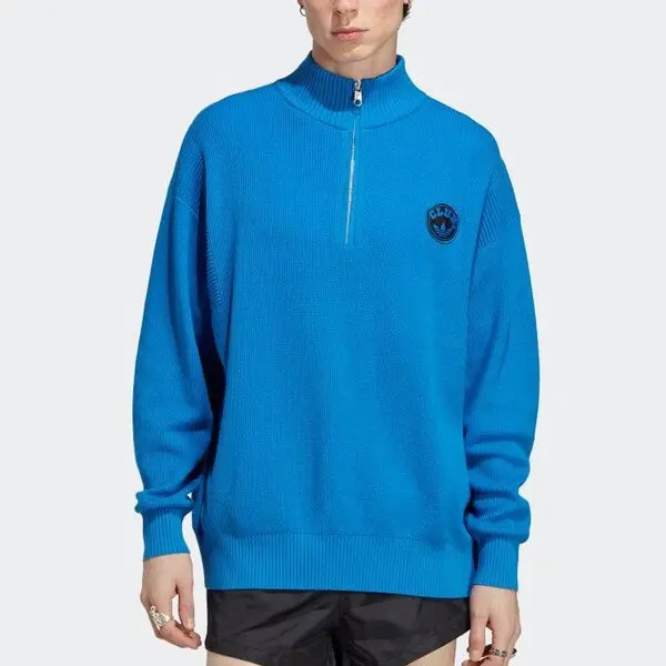 Adidas Originals Logo Patch Quarter Zip Sweater