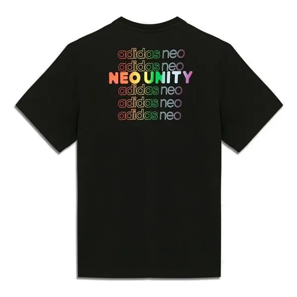 Adidas Neo Logo Print Short Sleeve T-shirt - Black