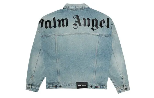 Palm Angels Logo Over Button-up Denim Jacket