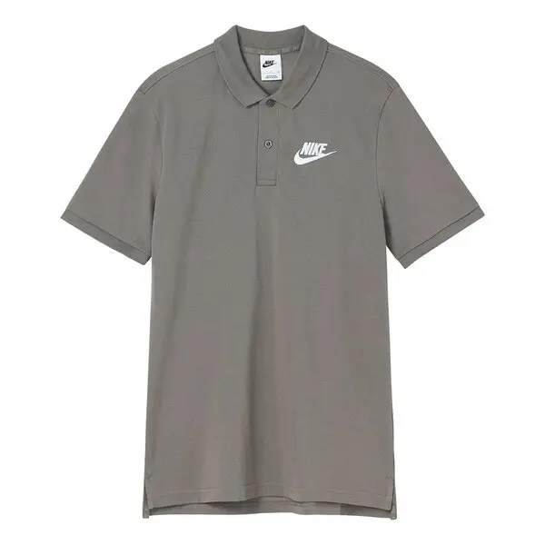 Nike Pure Cotton Knit Breathable Athleisure Casual Sports Short Sleeve Khaki Polo Shirt - Default Colorway