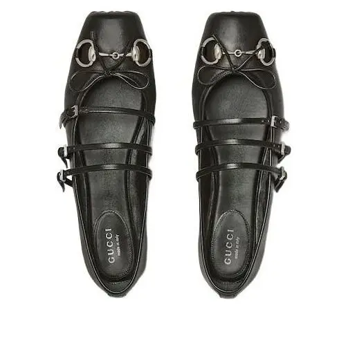 Gucci Horsebit Ballet Flats - Black