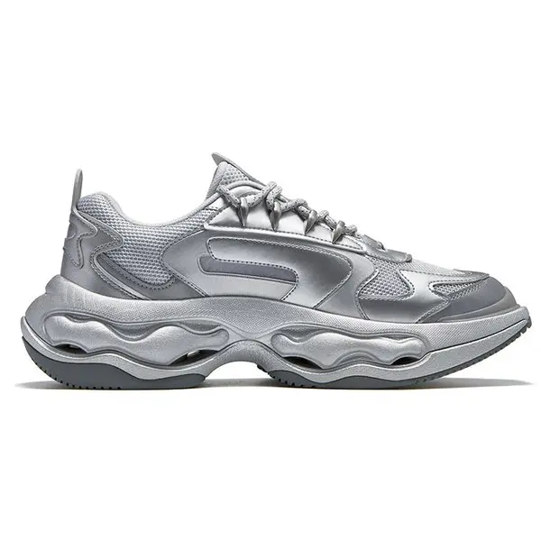 FILA FUSION Chunky "silver" Lace-up Sneakers - Silver/white/grey
