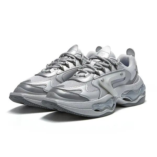 FILA FUSION Chunky "silver" Lace-up Sneakers - Silver/white/grey