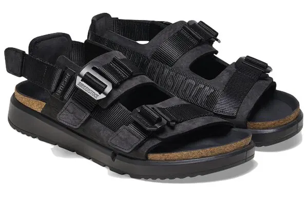 BIRKENSTOCK Shinjuku Leather And Textile Sandals - Black