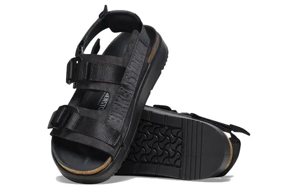 BIRKENSTOCK Shinjuku Leather And Textile Sandals - Black