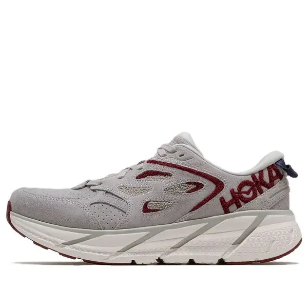 Hoka One One Clifton L Embroidery Sneakers - Lunar Rock/cabernet