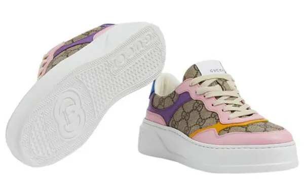 Gucci Gg Monogram Low Top Sneakers - Beige/ebony