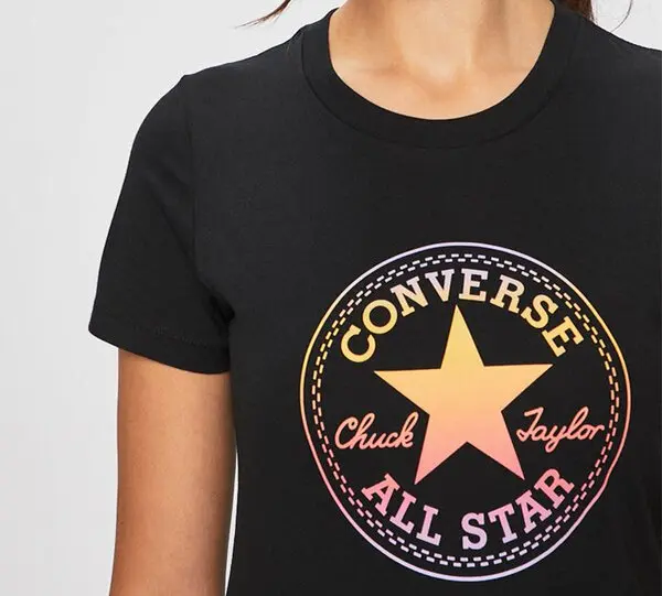 CONVERSE Chuck Taylor All Star" Printed Short Sleeve T-shirt - Black
