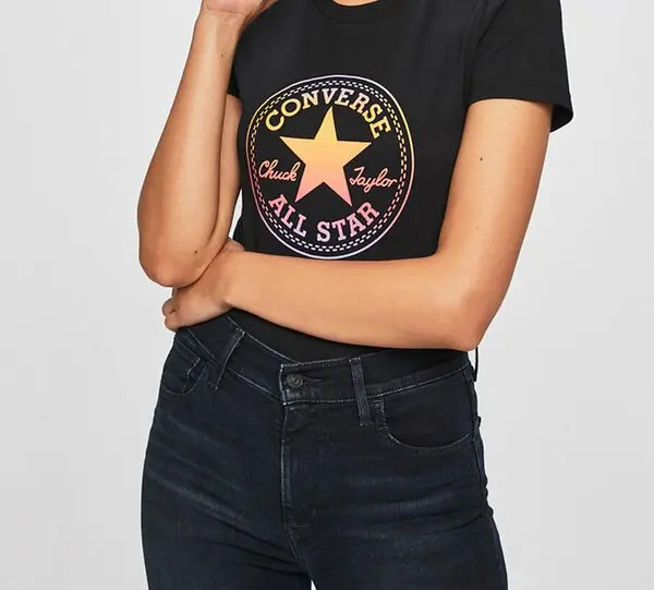 CONVERSE Chuck Taylor All Star" Printed Short Sleeve T-shirt - Black