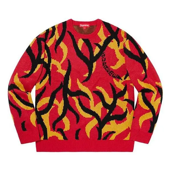 Supreme Fw19 Tribal Camo Sweater - Red