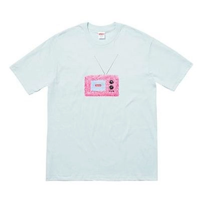 Supreme Ss18 Tv Tee Pale Blue Printing Short Sleeve - Light Blue