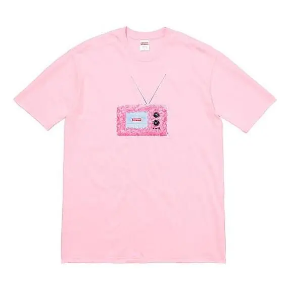 Supreme Ss18 Tv Tee Light Printing Short Sleeve - Pink