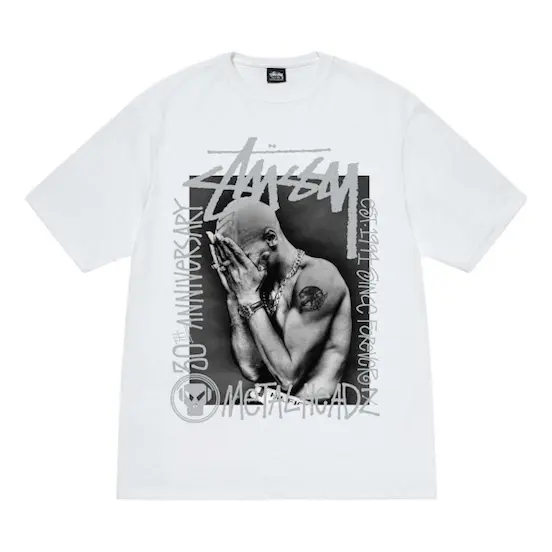 StÜssy X Metalheadz Logo Ss24 T-shirt 'white - White/black