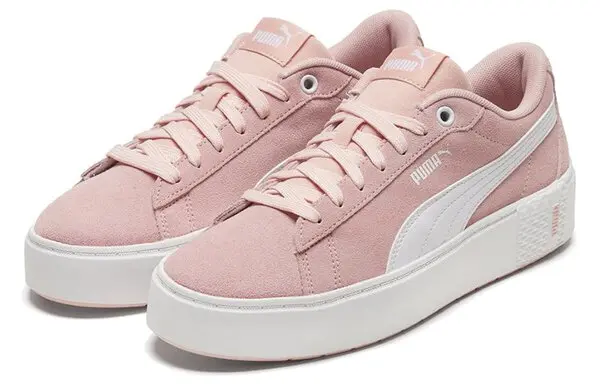 PUMA Smash Platform V2 Suede "peachskin" Sneakers - Pink/blue