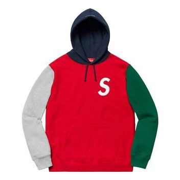 Supreme Colorblocked Hooded Sweatshirt - Red