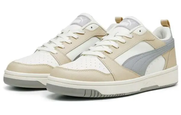 PUMA Rebound V6 Low Sneakers - White/oatmeal/grey