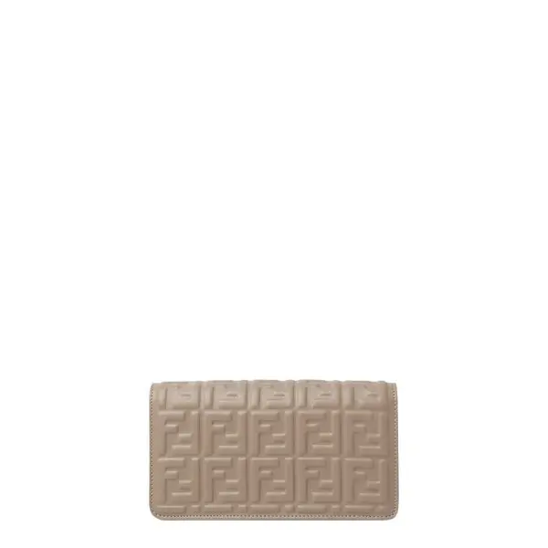 Fendi Baguette Wallet On Chain - Grey