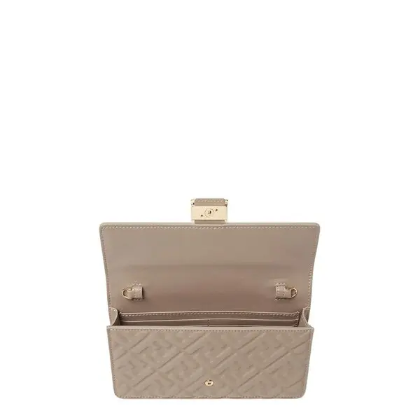 Fendi Baguette Wallet On Chain - Grey