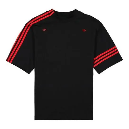 Adidas Originals X 424 R.y.v. Tee Crossover Ribbed High Collar Loose Short Sleeve - Black