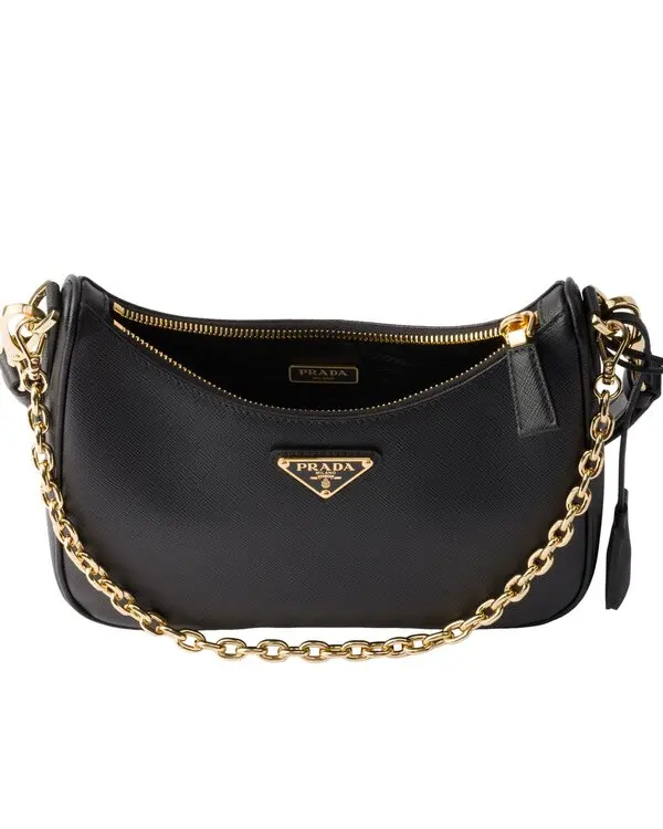 Prada Re-edition Saffiano Leather Bag - Black